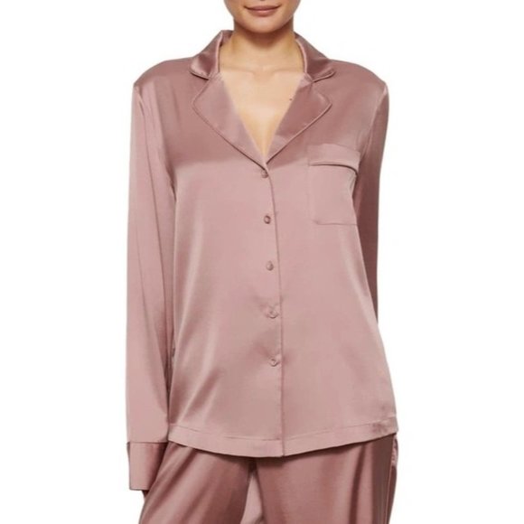 SKIMS | Intimates & Sleepwear | Skims Silk Pajama Top Button Front Rose ...